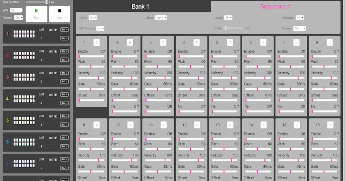 qwertySeq() ist ein kostenloser MIDI-Sequenzer für Google Chrome