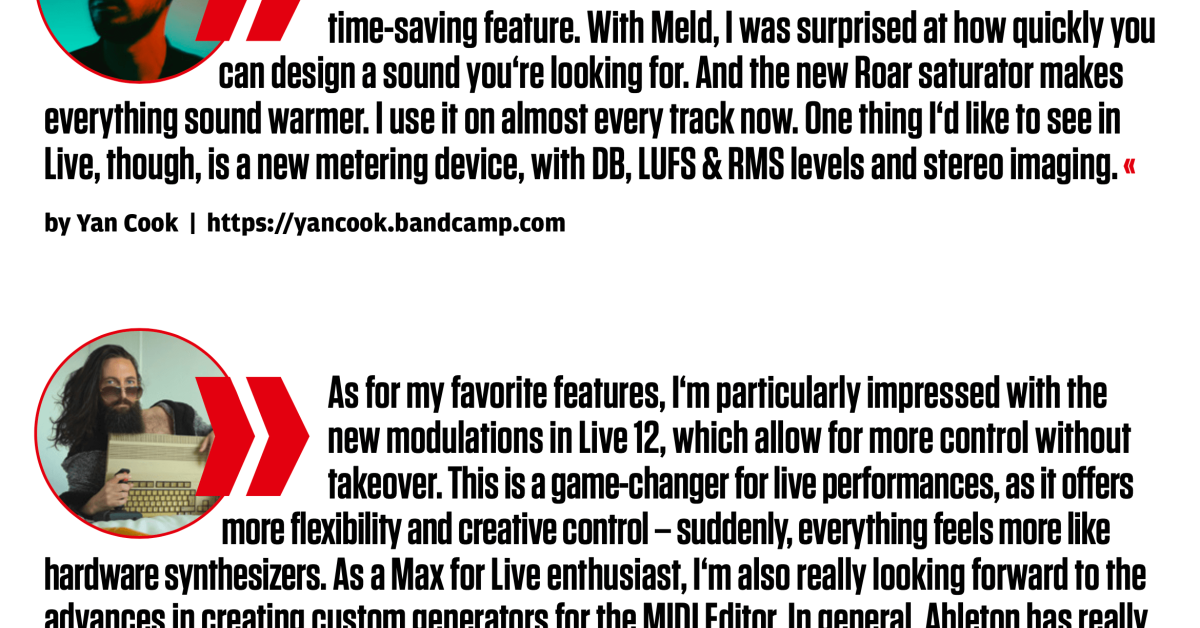 Ableton Live 12 - das sind die DAW-Highlights von Yan Cook und Tom Cosm